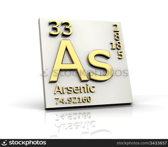Arsenic form Periodic Table of Elements - 3d made — Stockphotos.com