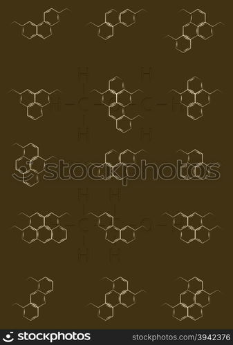 Background with structural chemical formulas. Concept of a chemical ...