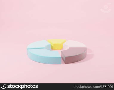 Donut chart graph growth diagram Infographics elements analysis on pink ...