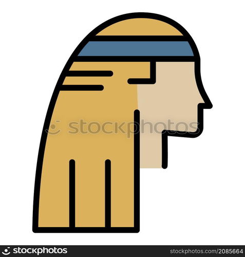 Egyptian pharaoh side view icon. Outline egyptian pharaoh side view ...