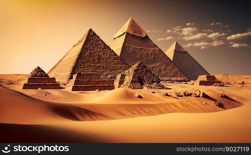 Egyptian pyramids of pharaoh. Generative AI. High quality illustration ...