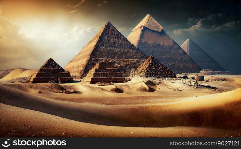 Egyptian pyramids of pharaoh. Generative AI. High quality illustration ...