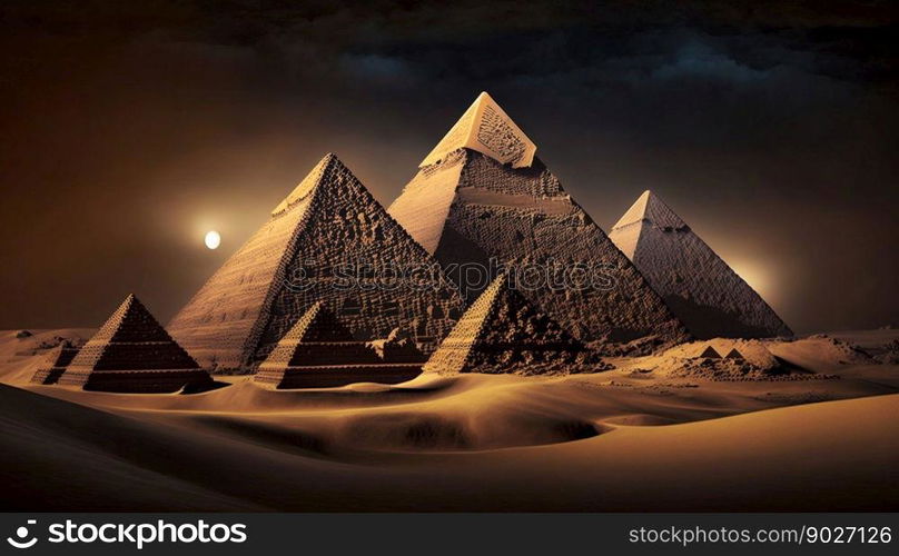 Egyptian pyramids of pharaoh. Generative AI. High quality illustration ...