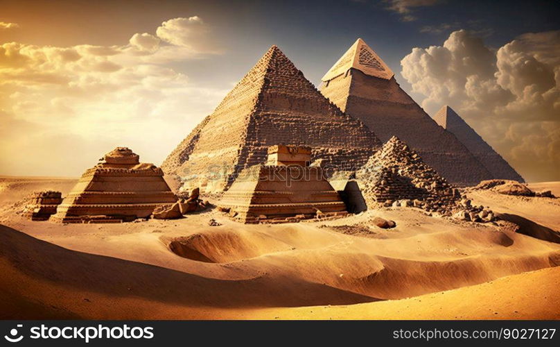 Egyptian pyramids of pharaoh. Generative AI. High quality illustration ...