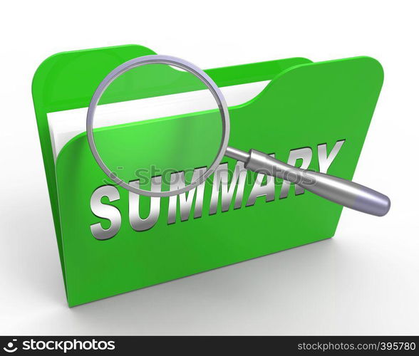 Executive Summary Folder Icon Showing Short Condensed Report Roundup 3d ...