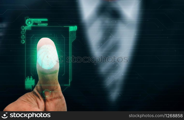 Fingerprint Biometric Digital Scan Technology. Graphic interface ...