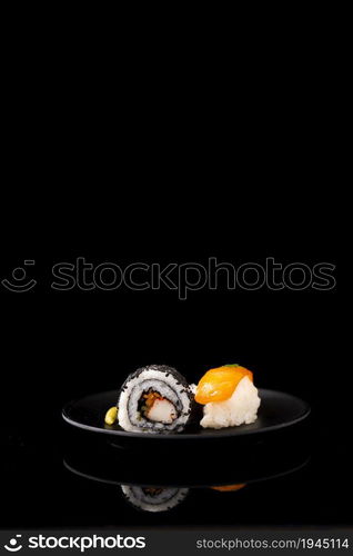 front view maki sushi nigiri with . High resolution photo. front view ...