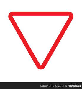 Give way road sign. Red triangle icon. Attention symbol. Warning ...