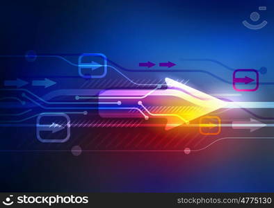 High tech pattern backdrop. Background digital image with arrow concept ...