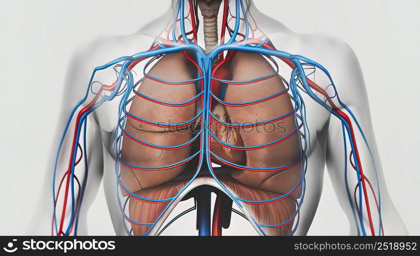Human heart, realistic anatomy 3d model of human heart on the monitor ...