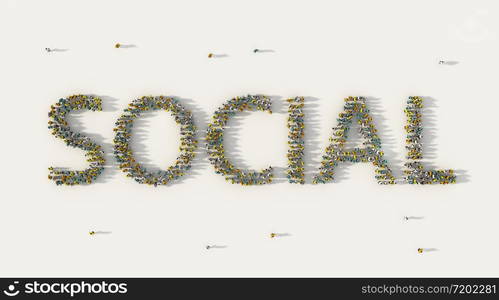 Large group of people forming Home lettering text in social media and ...