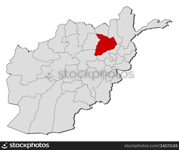 Map of Afghanistan, Baghlan highlighted. Political map of Afghanistan ...