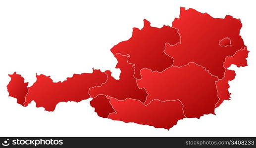 Map of Austria. Political map of Austria with the several states ...