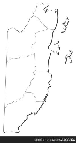 Map of Belize. Political map of Belize with the several provinces ...