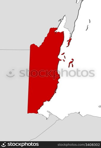 Map of Belize. Political map of Belize with the several provinces ...