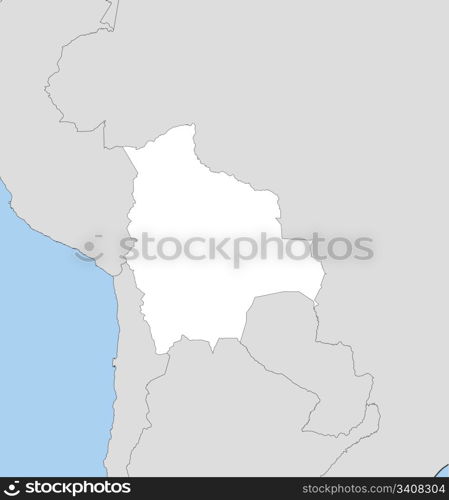 Map of Bolivia. Political map of Bolivia with the several departments ...