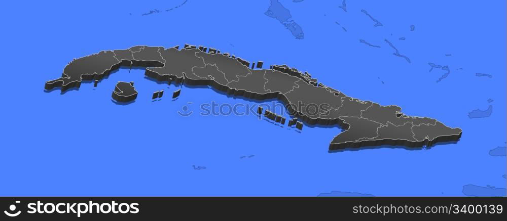 Map of Cuba. Political map of Cuba with the several provinces ...