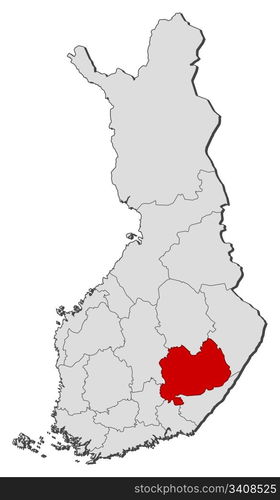 Map of Finland, Southern Savonia highlighted. Political map of Finland ...