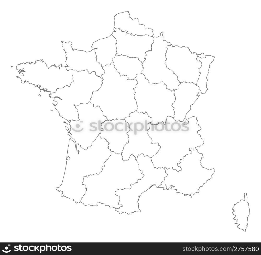 Map of France. Political map of France with the several regions ...