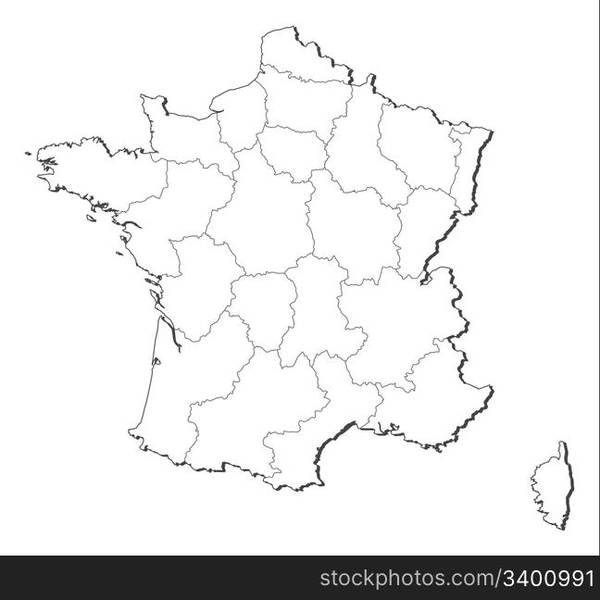 Map of France. Political map of France with the several regions ...