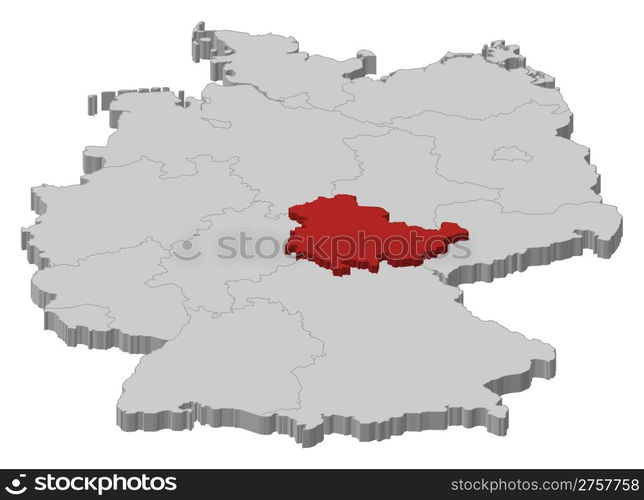 Map of Germany, Thuringia highlighted. Political map of Germany with ...