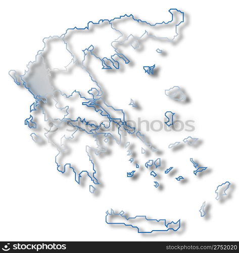 Map of Greece, Epirus highlighted. Political map of Greece with the ...