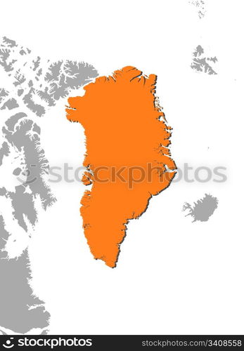 Map of Greenland. Political map of Greenland with the several ...