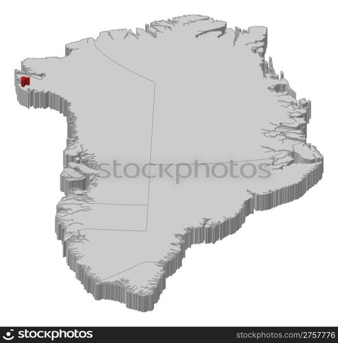Map of Greenland, Thule Air Base highlighted. Political map of Austria ...