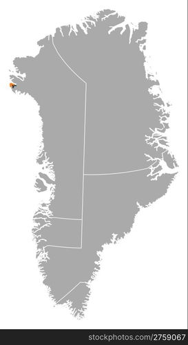 Map of Greenland, Thule Air Base highlighted. Political map of Austria ...