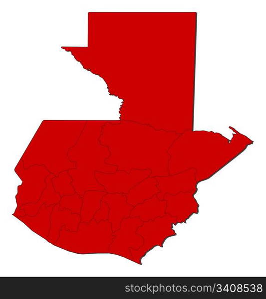 Map of Guatemala. Political map of Guatemala with the several ...