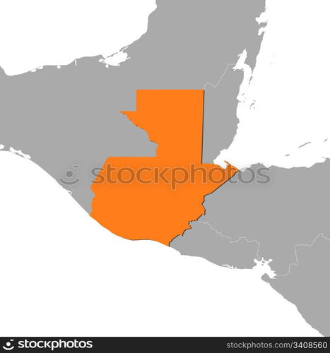Map of Guatemala. Political map of Guatemala with the several ...