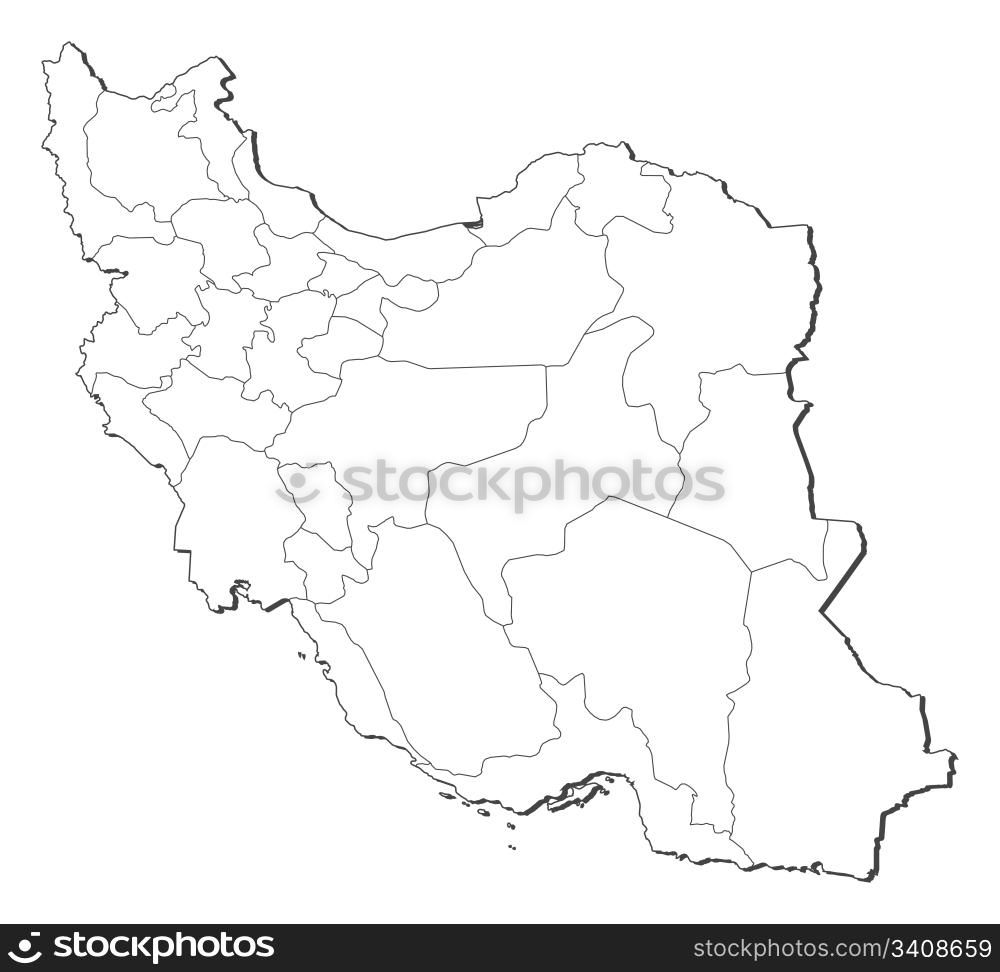 Map of Iran. Political map of Iran with the several provinces ...
