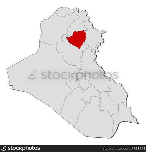 Map of Iraq, Kirkuk highlighted. Political map of Iraq with the several ...