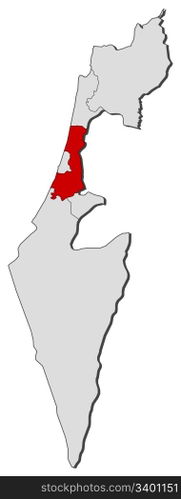 Map of Israel, Central District highlighted. Political map of Israel ...