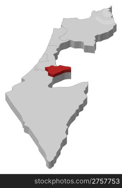 Map of Israel. Political map of Israel with the several districts ...