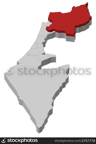 Map of Israel, Northern District highlighted. Political map of Israel ...