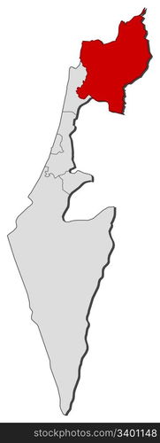 Map of Israel, Northern District highlighted. Political map of Israel ...