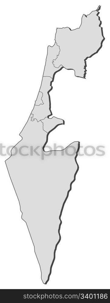 Map of Israel. Political map of Israel with the several districts ...