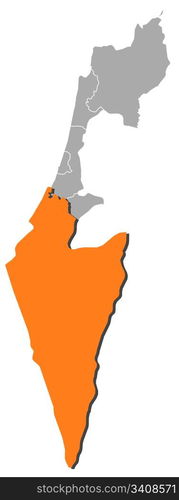 Map of Israel, Southern District highlighted. Political map of Israel ...
