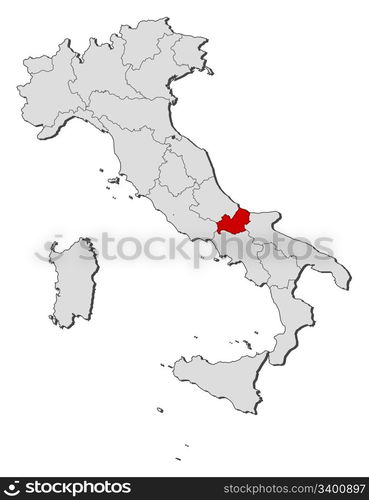 Map of Italy, Molise highlighted. Political map of Italy with the ...