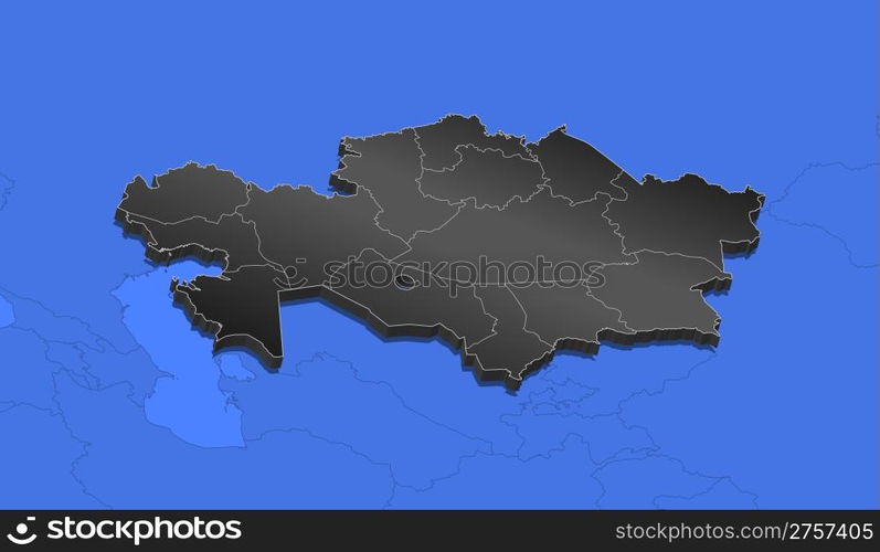 Map of Kazakhstan. Political map of Kazakhstan with the several regions ...