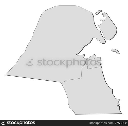 Map of Kuwait. Political map of Kuwait with the several governorates ...