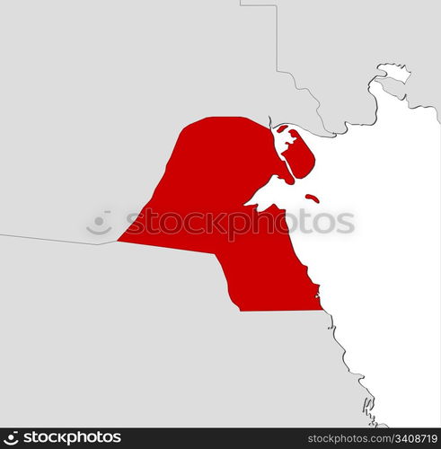 Map of Kuwait. Political map of Kuwait with the several governorates ...