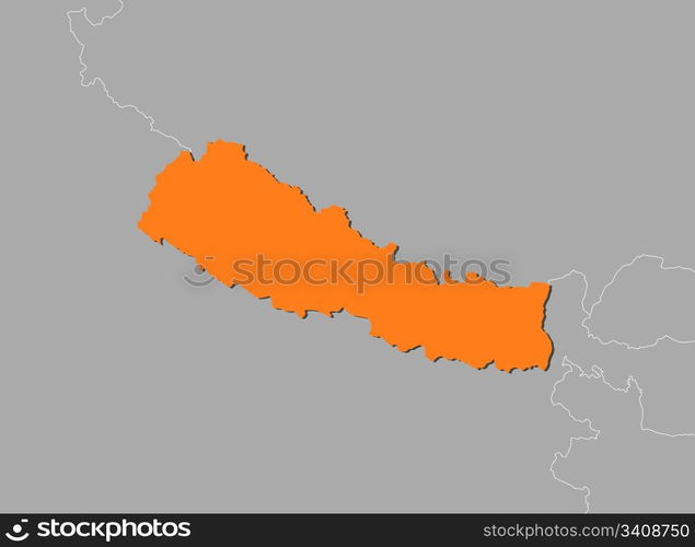 Map of Nepal. Political map of Nepal with the several zones ...