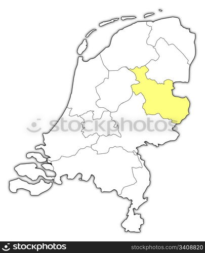 Map of Netherlands, Overijssel highlighted. Political map of ...