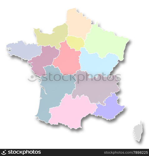 Map of new regions of France — Stockphotos.com