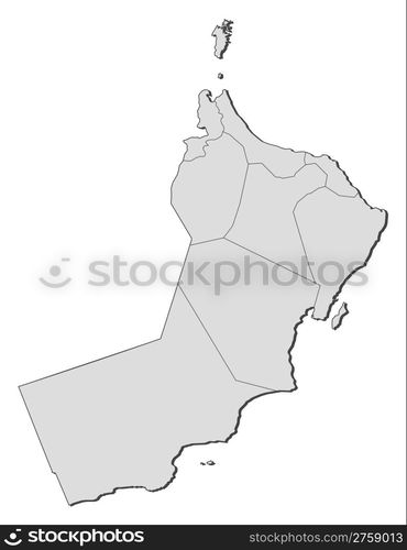 Map of Oman. Political map of Oman with the several regions and ...