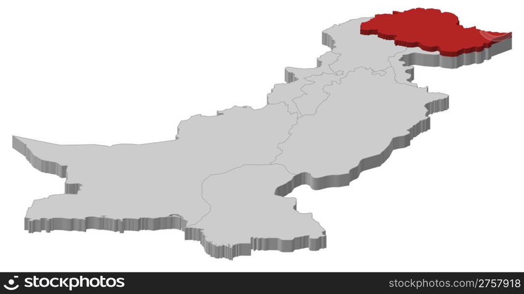 Map of Pakistan, Sindh highlighted. Political map of Pakistan with the ...