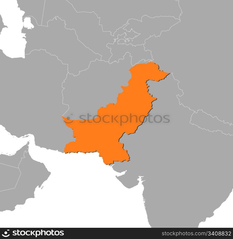 Map of Pakistan. Political map of Pakistan with the several provinces ...