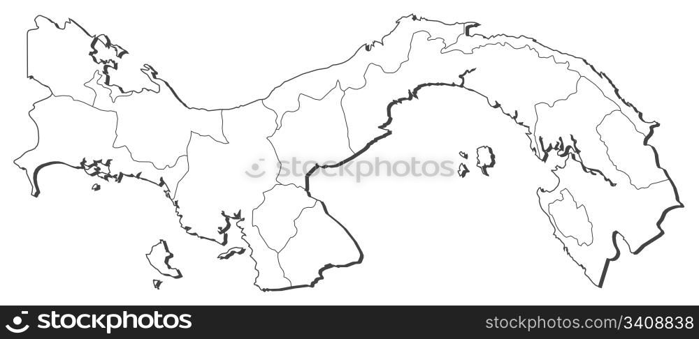 Map of Panama. Political map of Panama with the several provinces ...